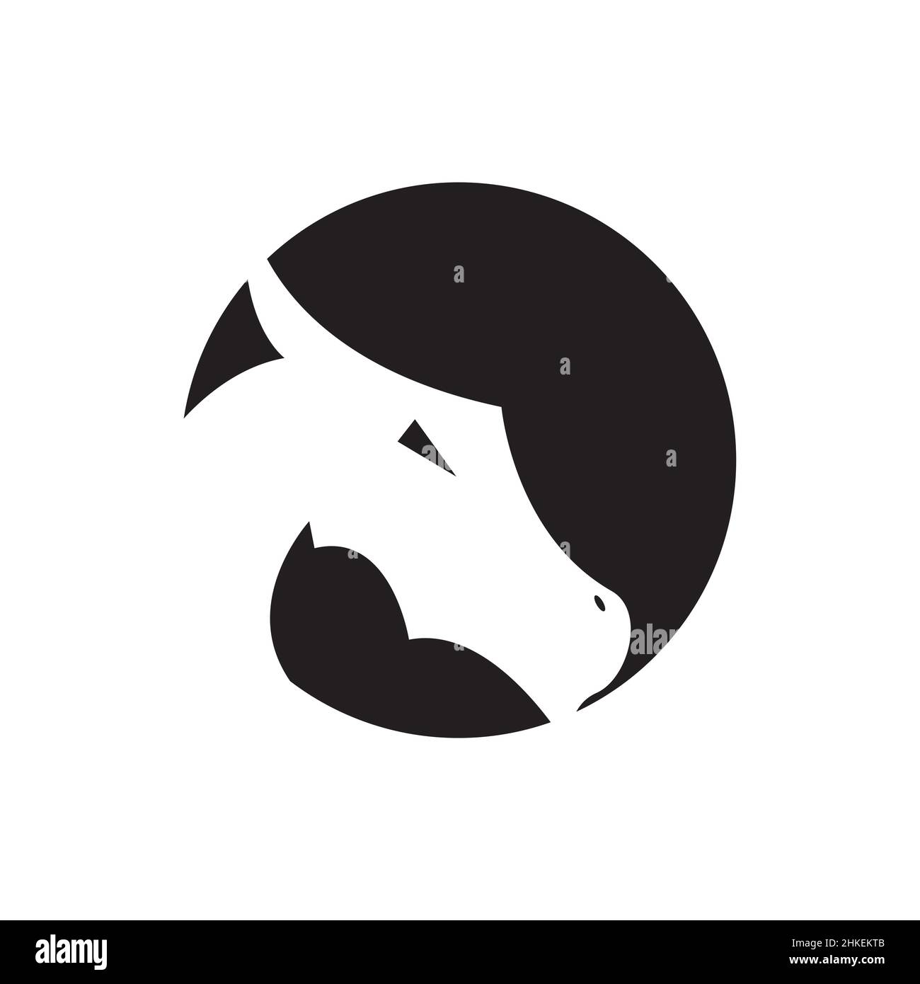 negative space circle with dragon logo design, vector graphic symbol ...