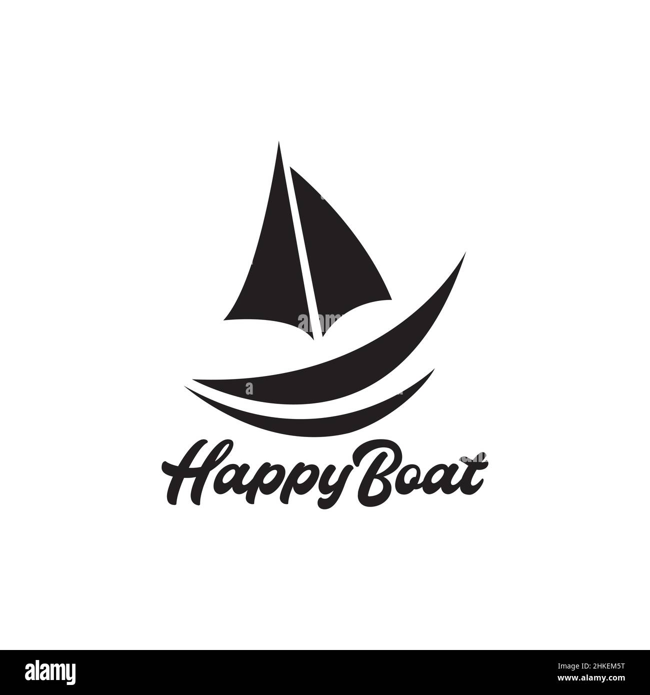 smile shape boat logo design, vector graphic symbol icon illustration ...