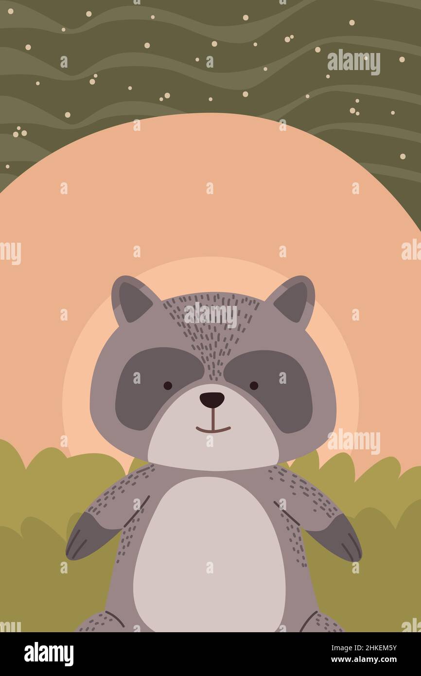 raccoon woodland animal Stock Vector Image & Art - Alamy