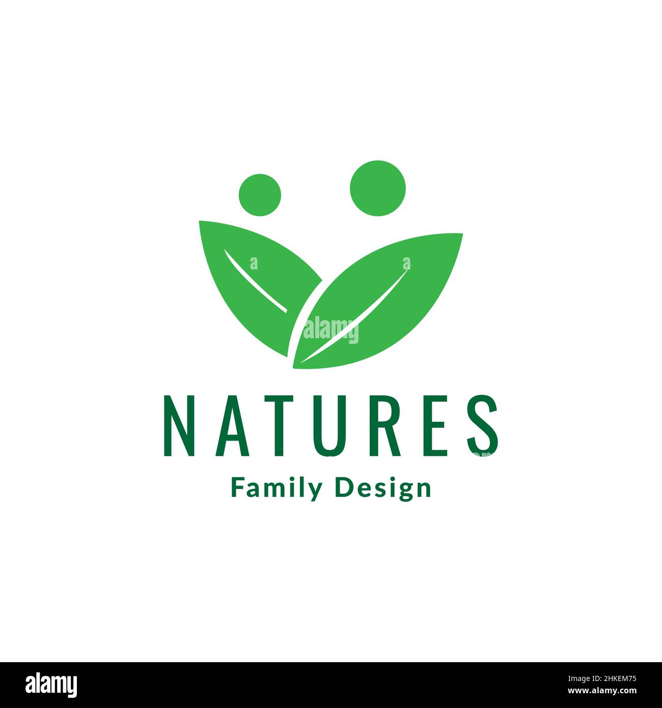 leaf with shape family person logo design, vector graphic symbol icon ...