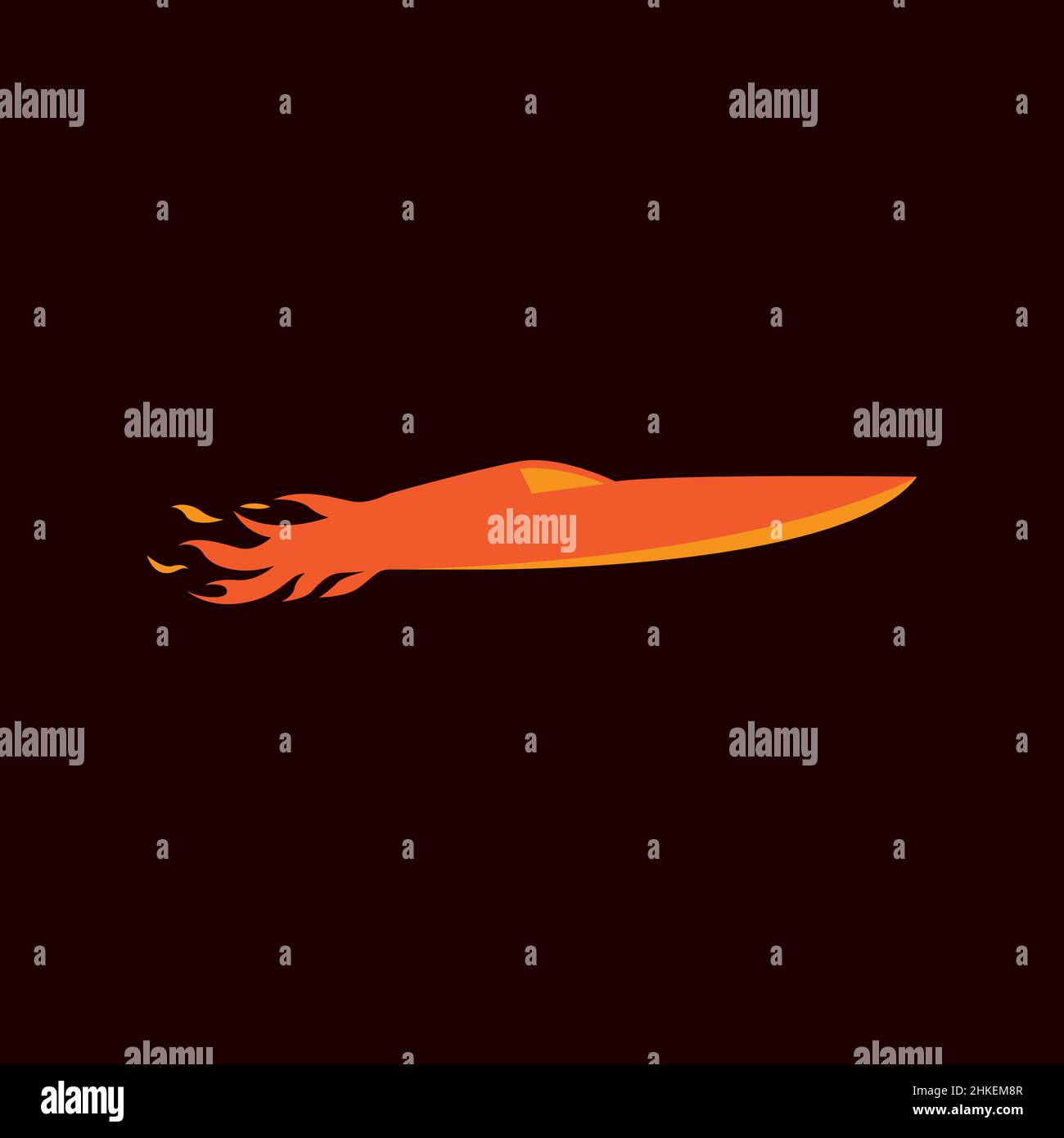 boat jet with fire flame logo design vector graphic symbol icon ...