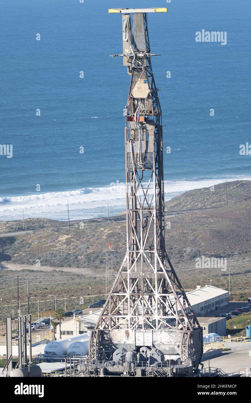 Feb 2, 2022; Lompoc, California, USA; The Transport Erector (TE) stands ...