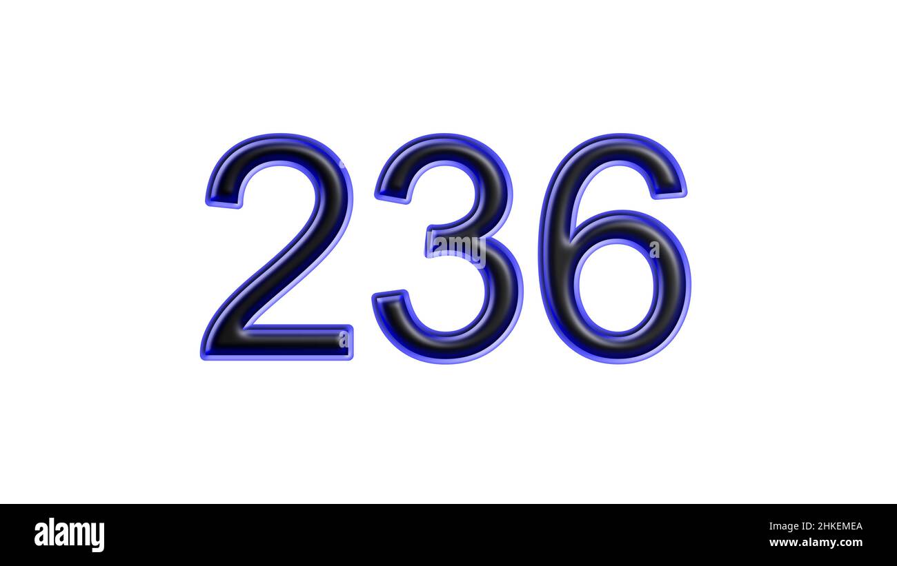 blue 236 number 3d effect white background Stock Photo - Alamy