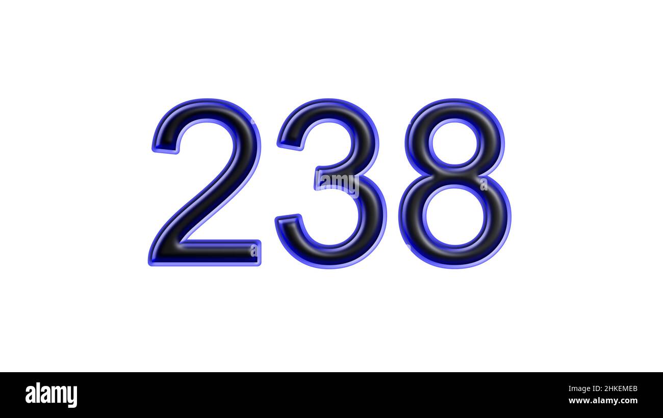 blue 238 number 3d effect white background Stock Photo - Alamy