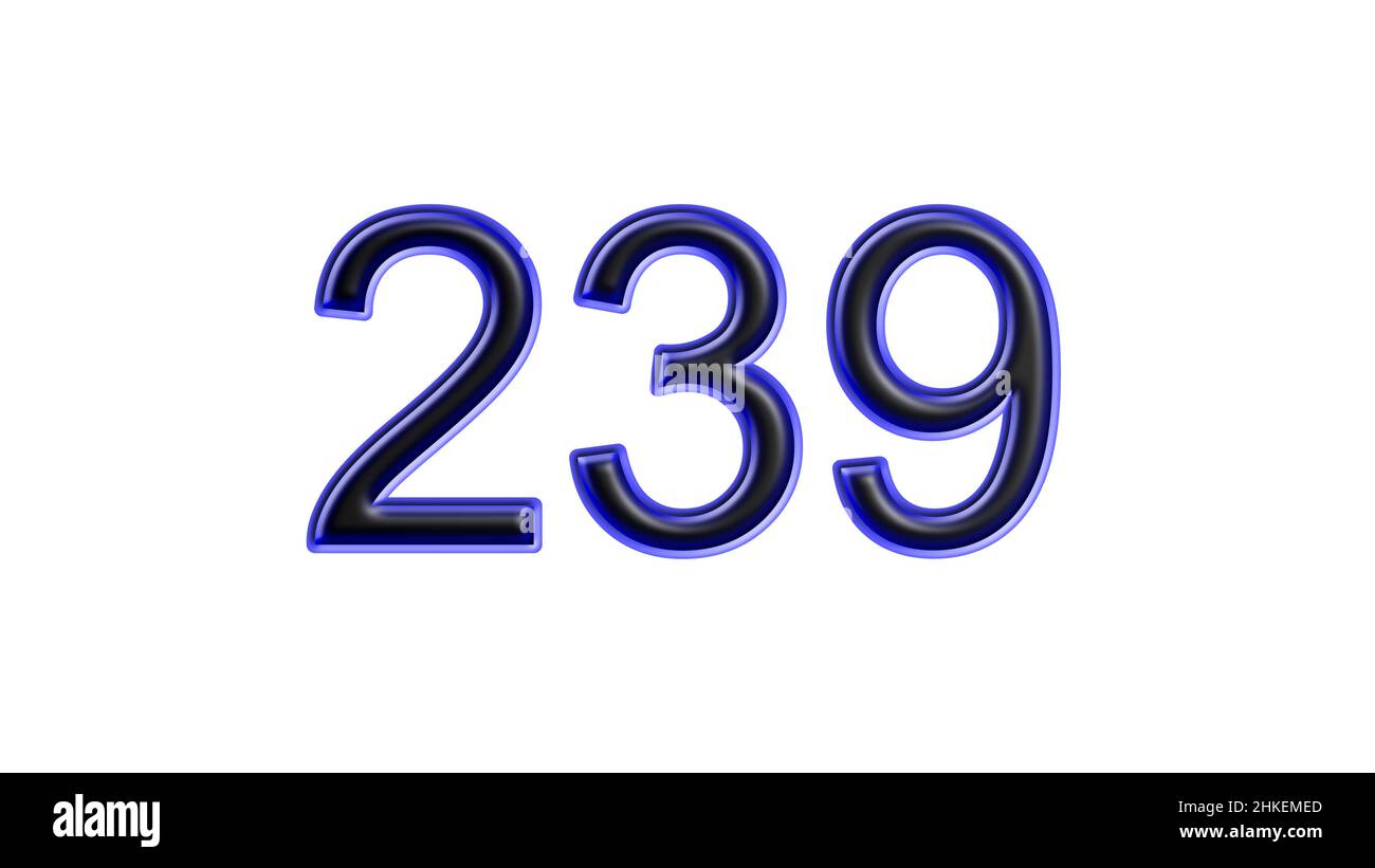 blue 239 number 3d effect white background Stock Photo - Alamy