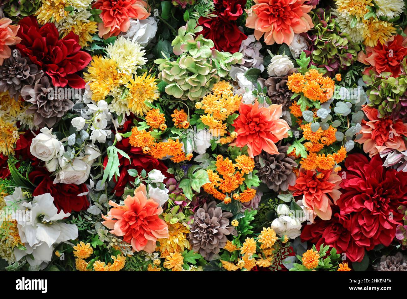 Photo for background material of colorful wall decorated with many ...