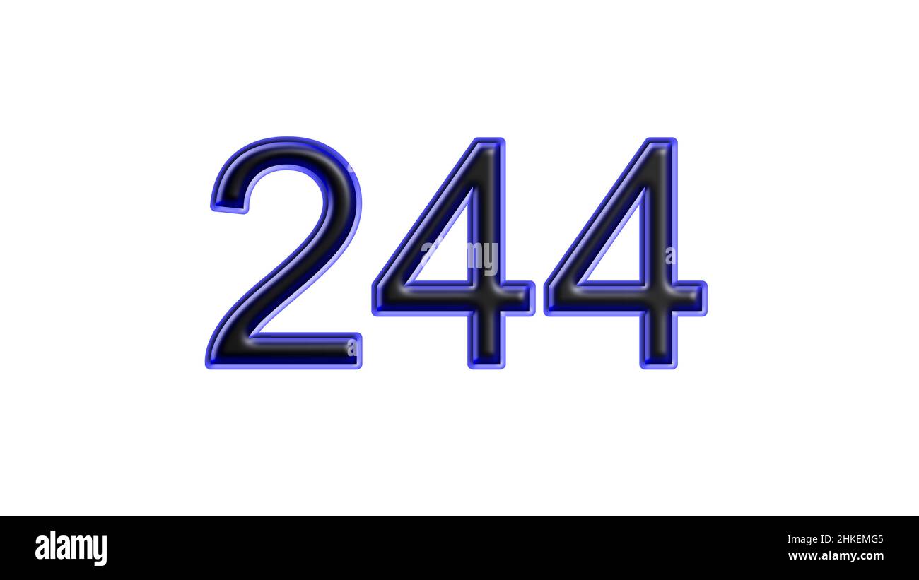 blue 244 number 3d effect white background Stock Photo - Alamy