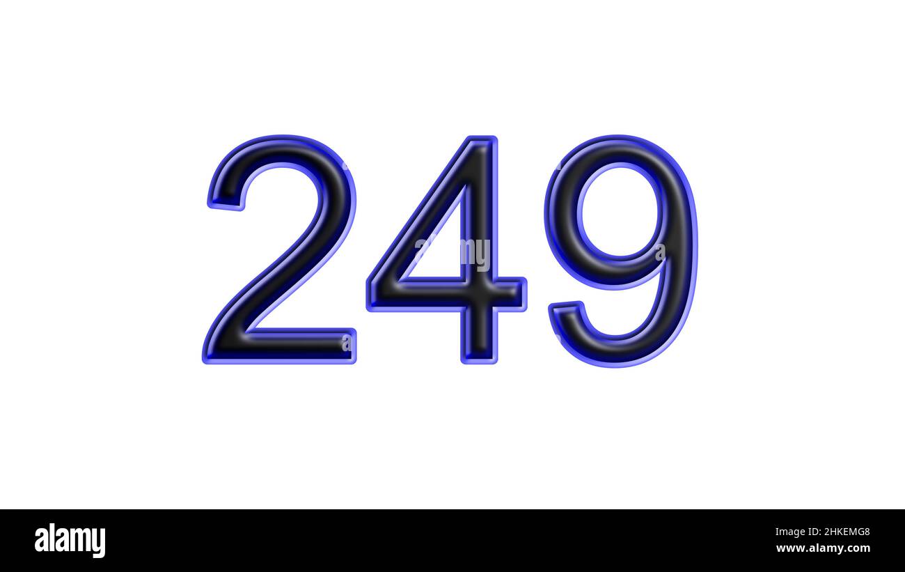 blue 249 number 3d effect white background Stock Photo - Alamy
