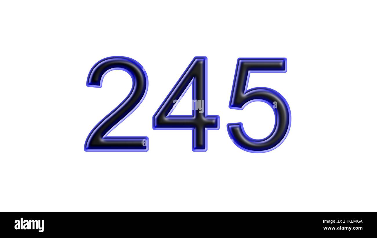 blue 245 number 3d effect white background Stock Photo - Alamy