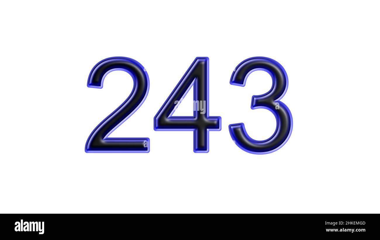 blue 243 number 3d effect white background Stock Photo - Alamy