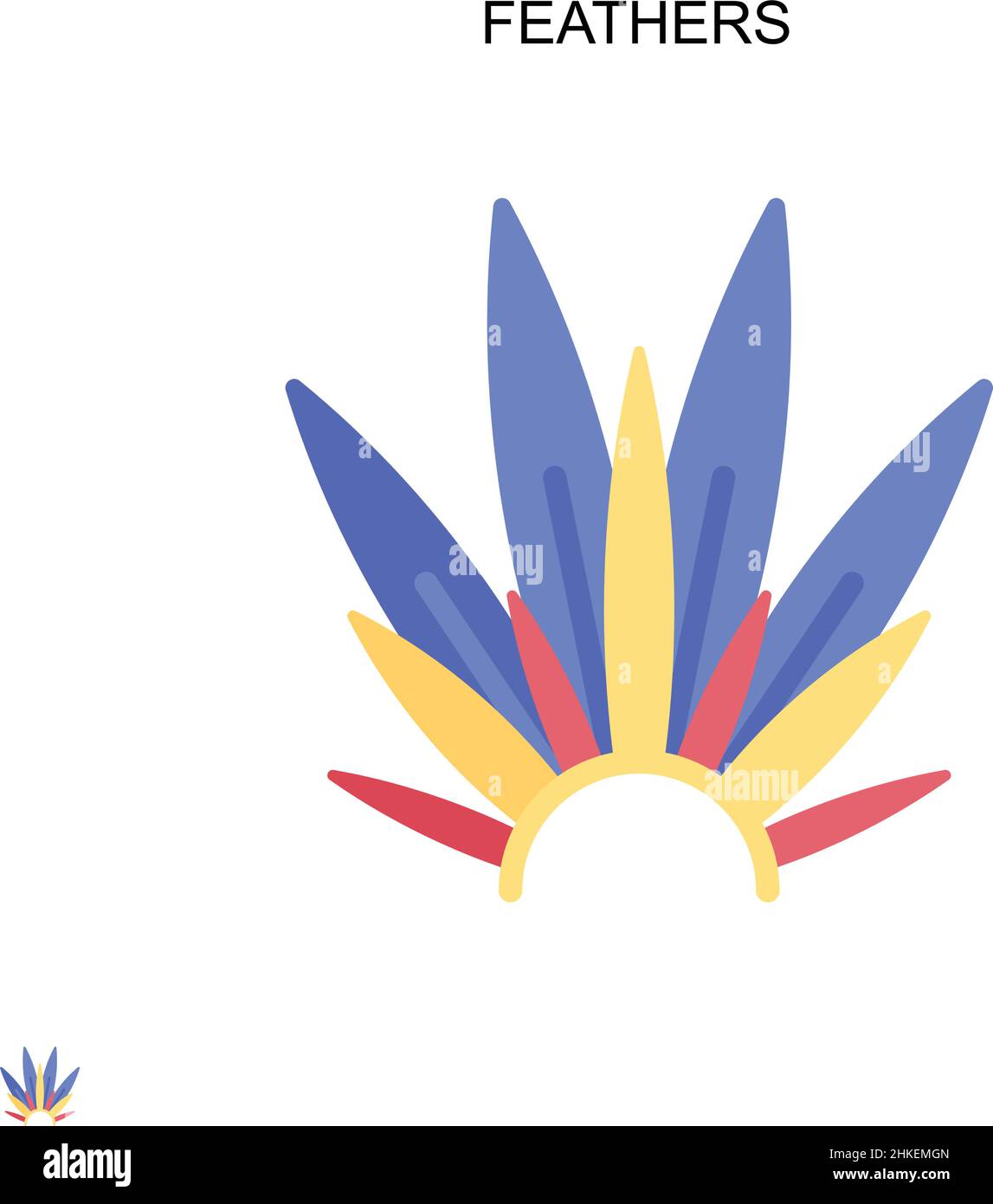 Feathers Simple vector icon. Illustration symbol design template for ...