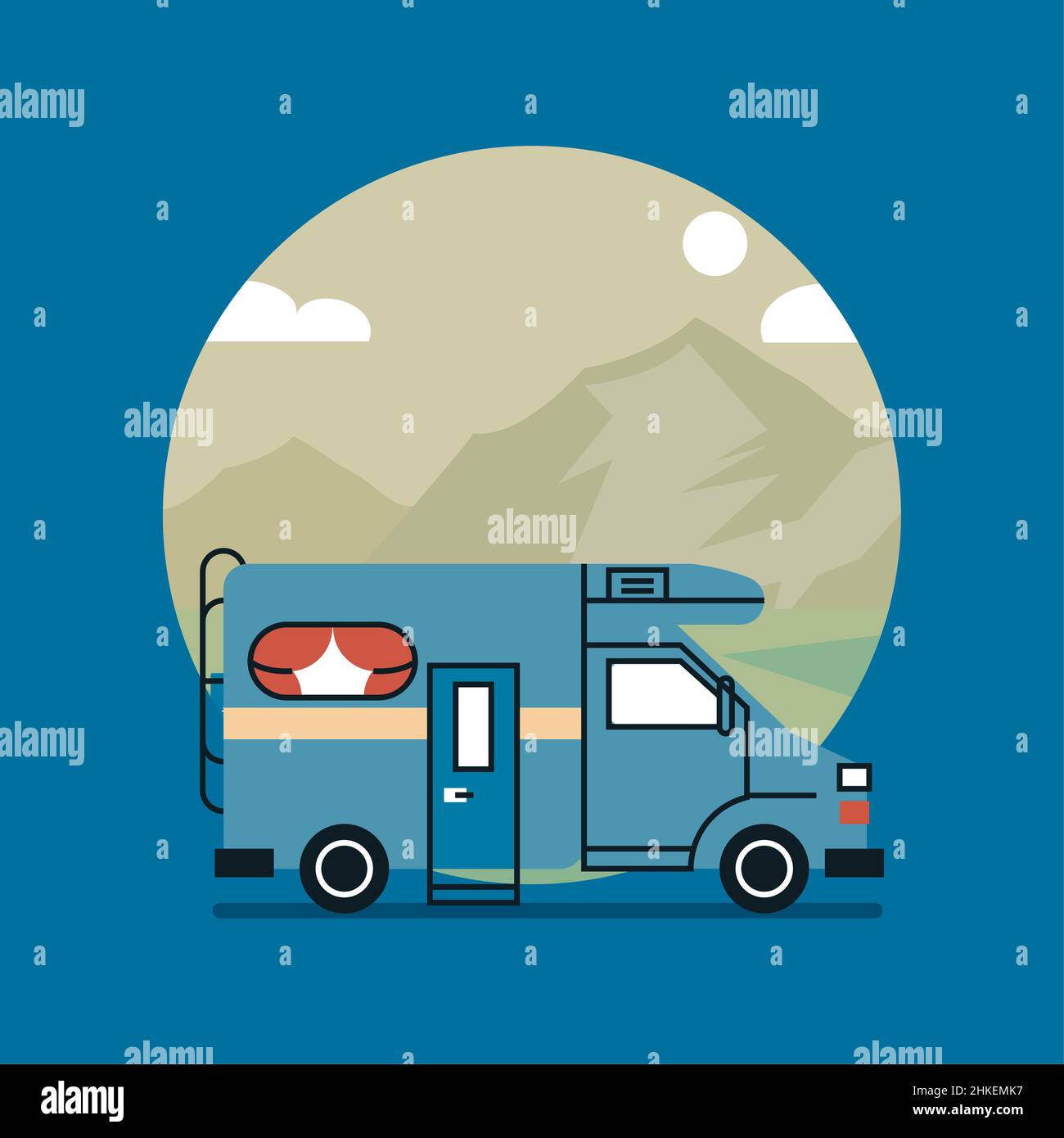 blue camper vehicle Stock Vector Image & Art - Alamy
