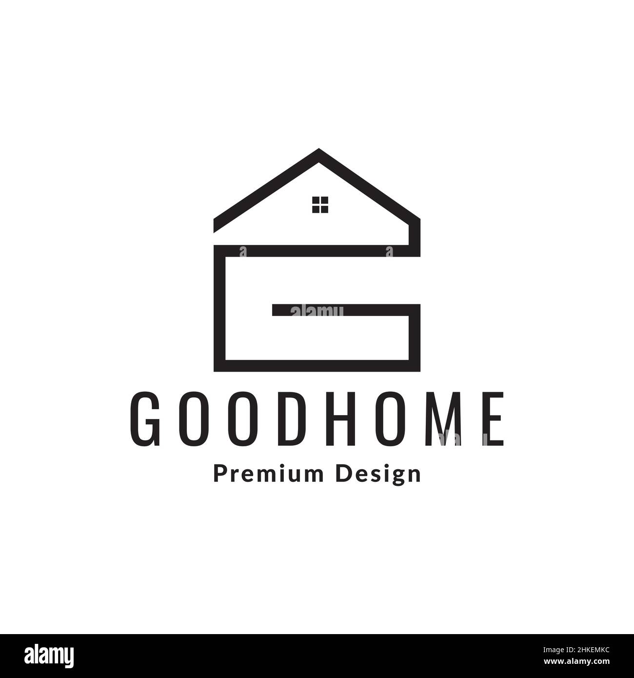 letter G with home shape logo design vector graphic symbol icon ...