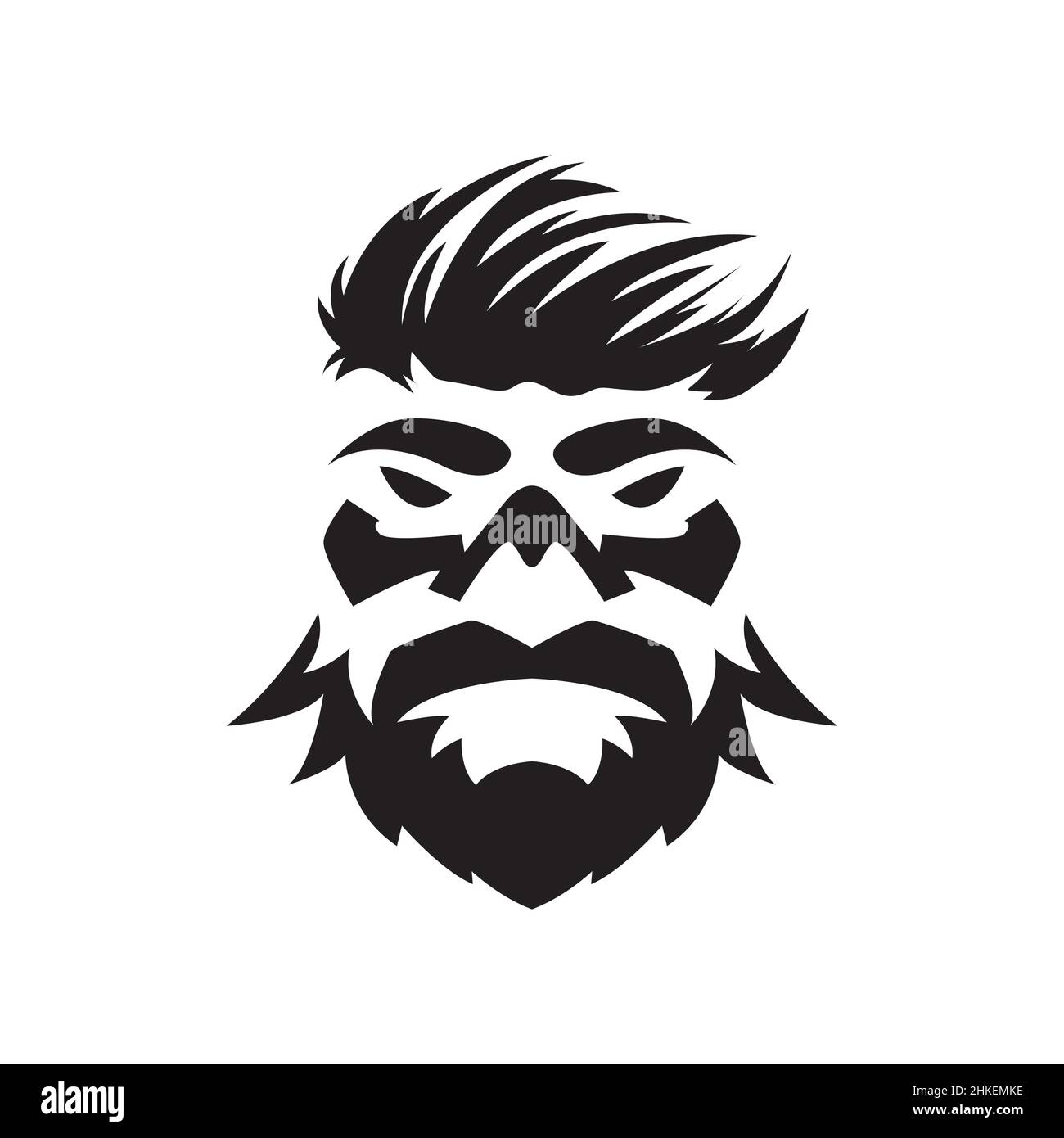 old man with beard and hairstyle logo design, vector graphic symbol ...