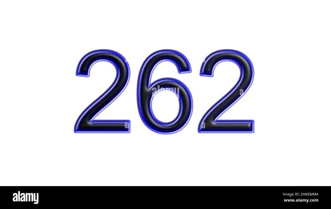 blue 262 number 3d effect white background Stock Photo - Alamy