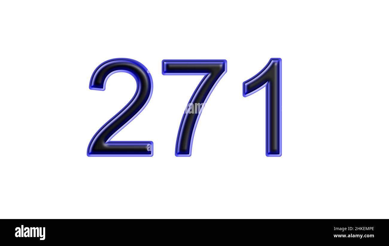 blue 271 number 3d effect white background Stock Photo - Alamy