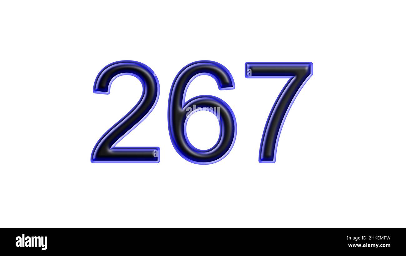 blue 267 number 3d effect white background Stock Photo - Alamy