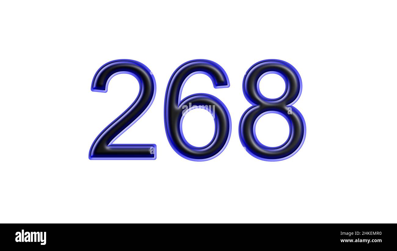 blue 268 number 3d effect white background Stock Photo - Alamy