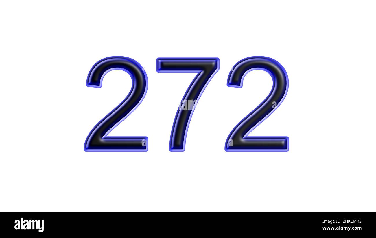 blue 272 number 3d effect white background Stock Photo - Alamy