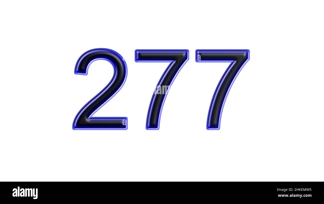 blue 277 number 3d effect white background Stock Photo - Alamy