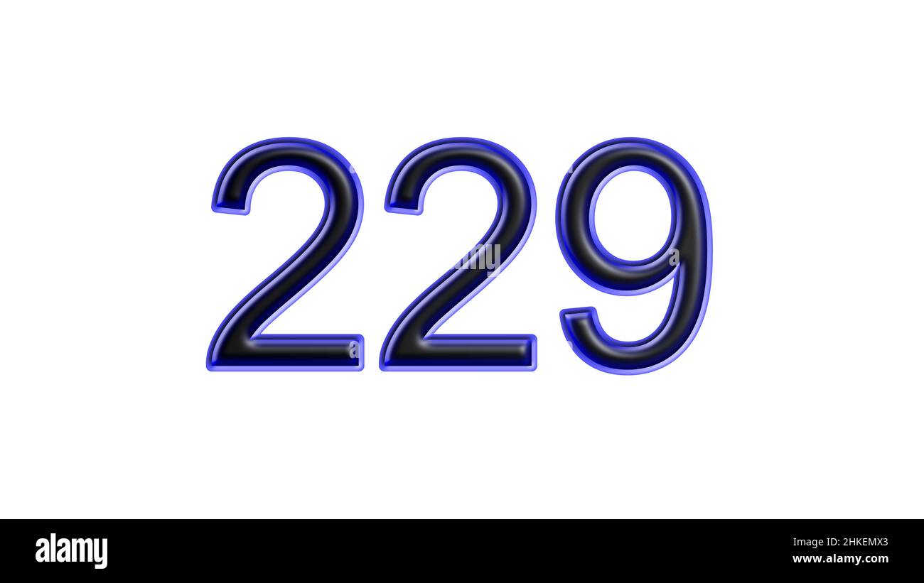 blue 229 number 3d effect white background Stock Photo - Alamy