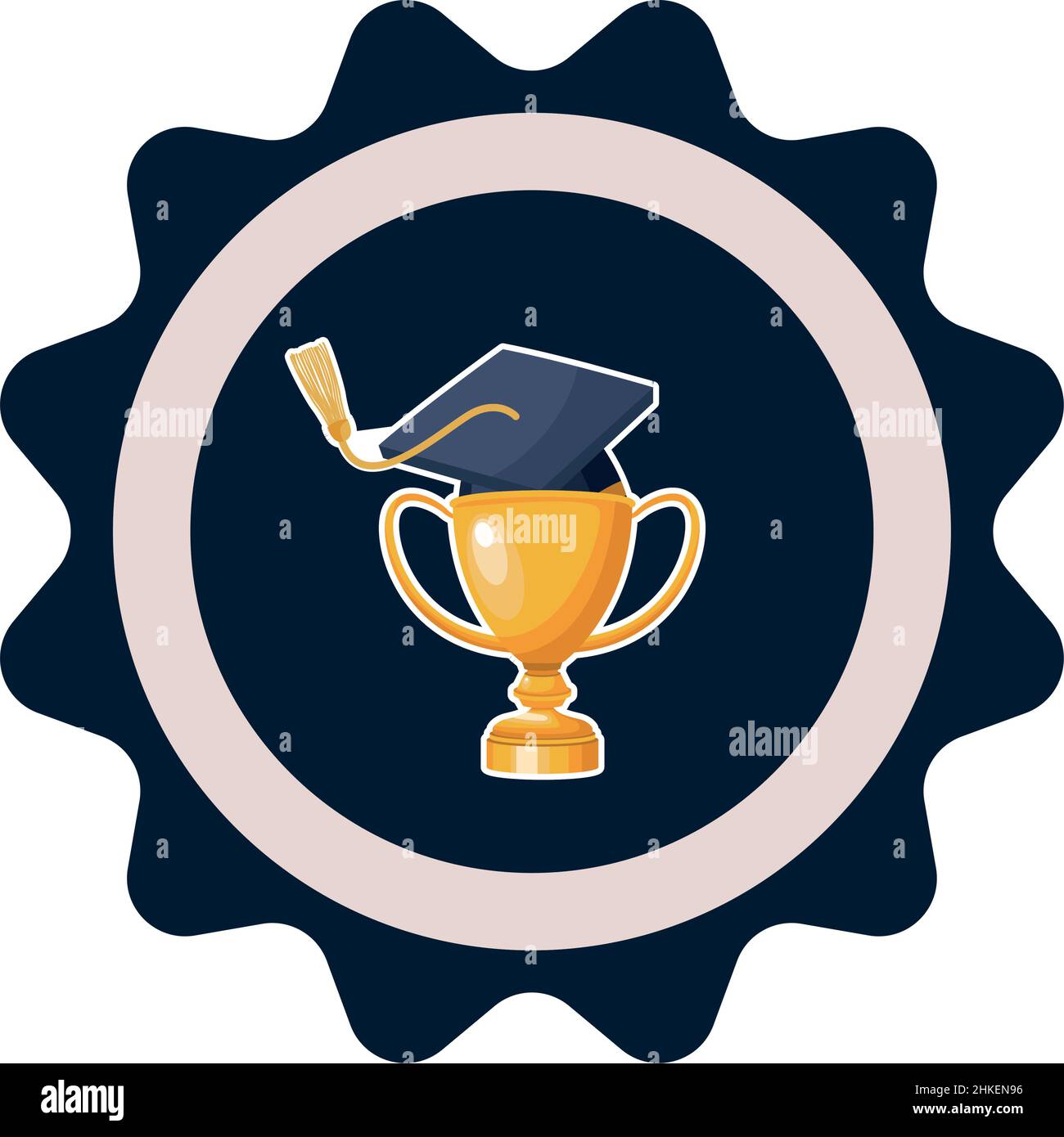graduation hat in trophy Stock Vector Image & Art - Alamy