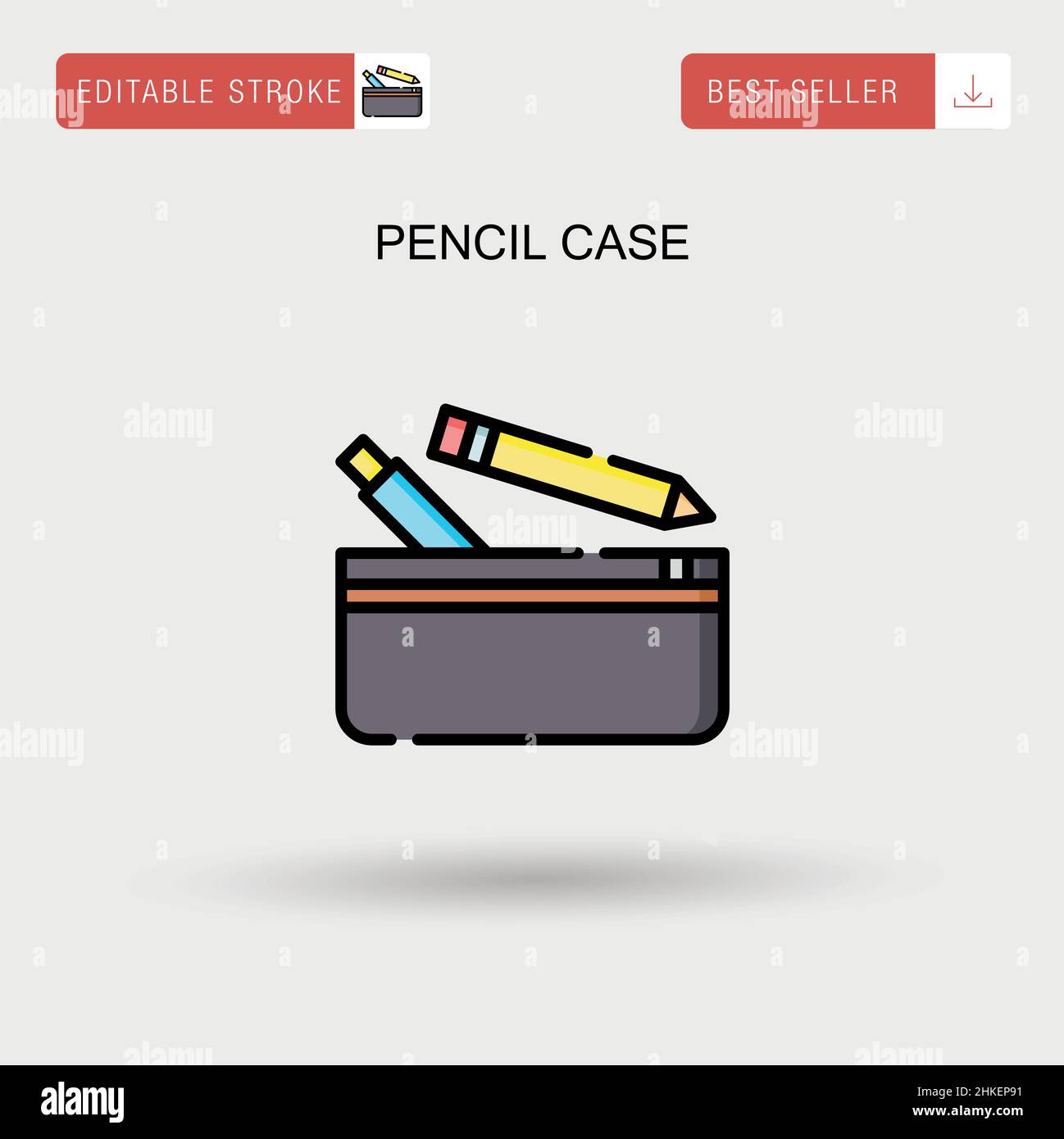 Pencil case Simple vector icon Stock Vector Image & Art - Alamy