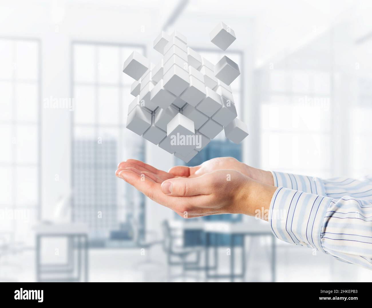 Concept of technology integration and innovation presented by cube ...