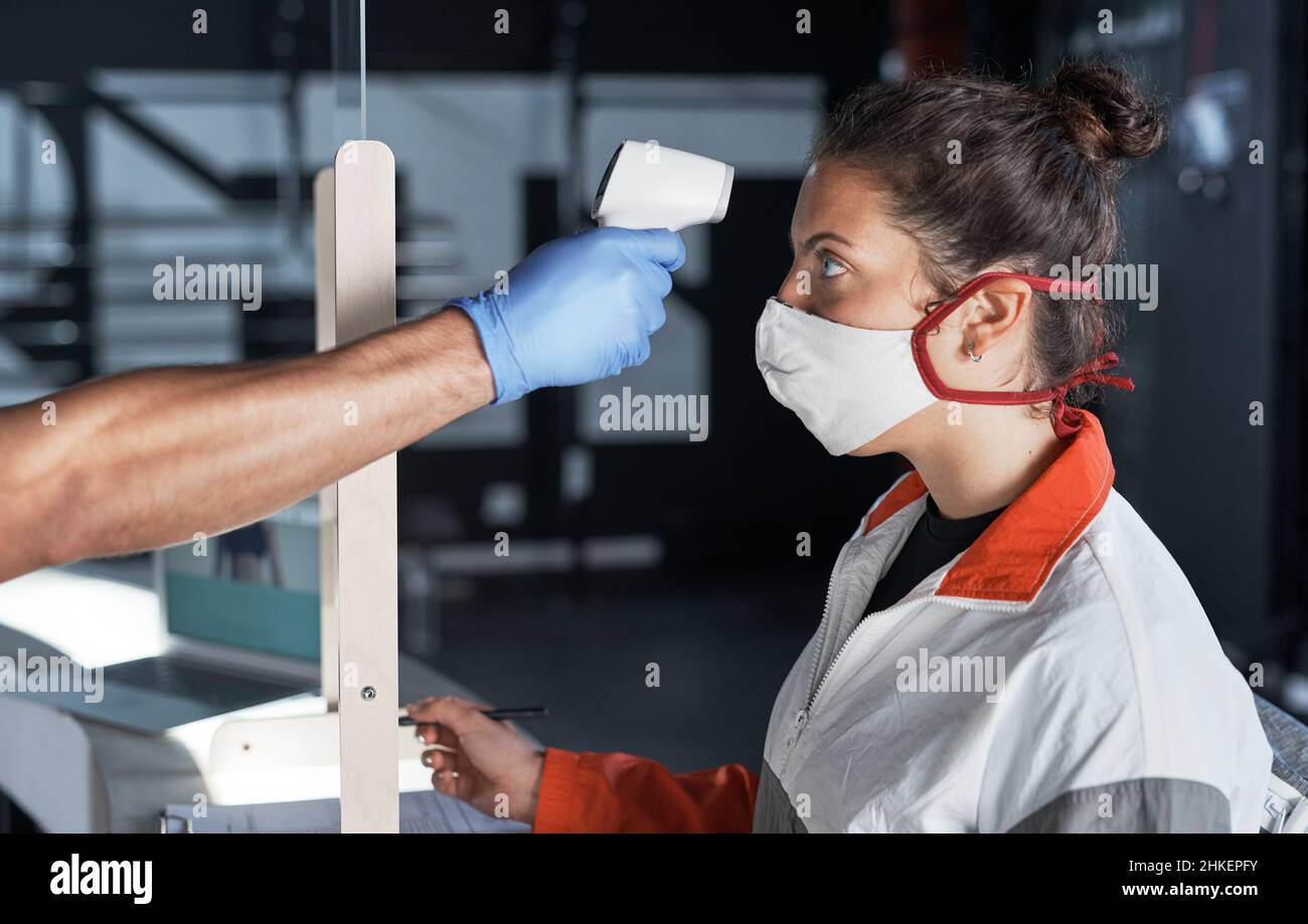 Everyone has to be screened upon entering Stock Photo - Alamy