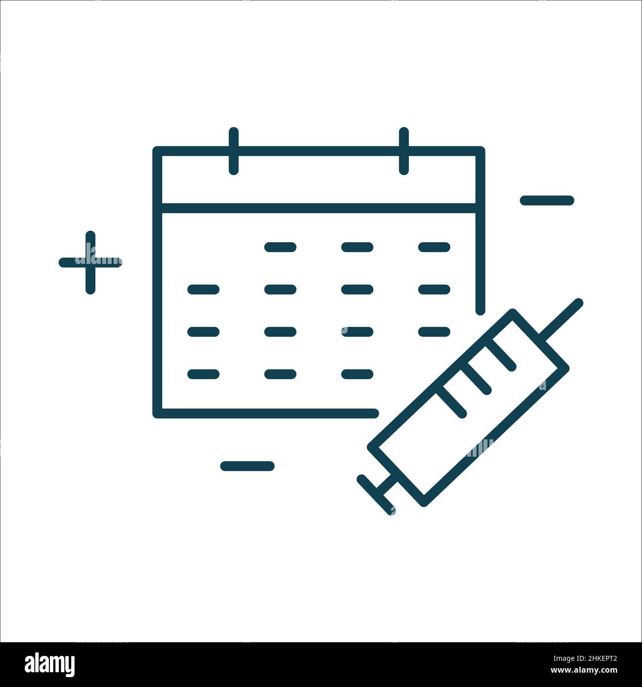 Vaccination and immunization line icon. Symbol isolated Stock Vector ...