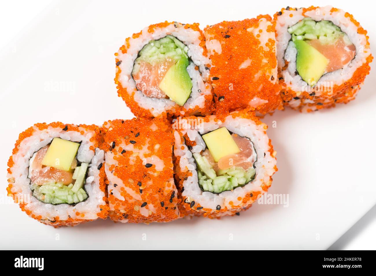 California sake sushi roll. Can be used as a background Stock Photo - Alamy