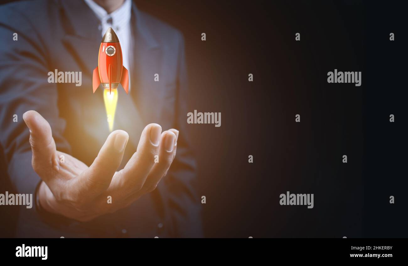 Flying rocket man hi-res stock photography and images - Alamy