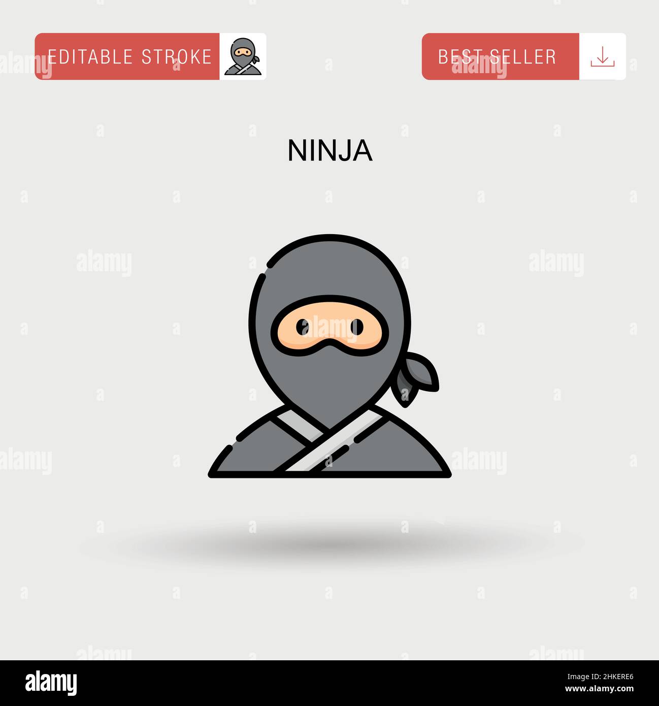 Ninja Simple vector icon Stock Vector Image & Art - Alamy