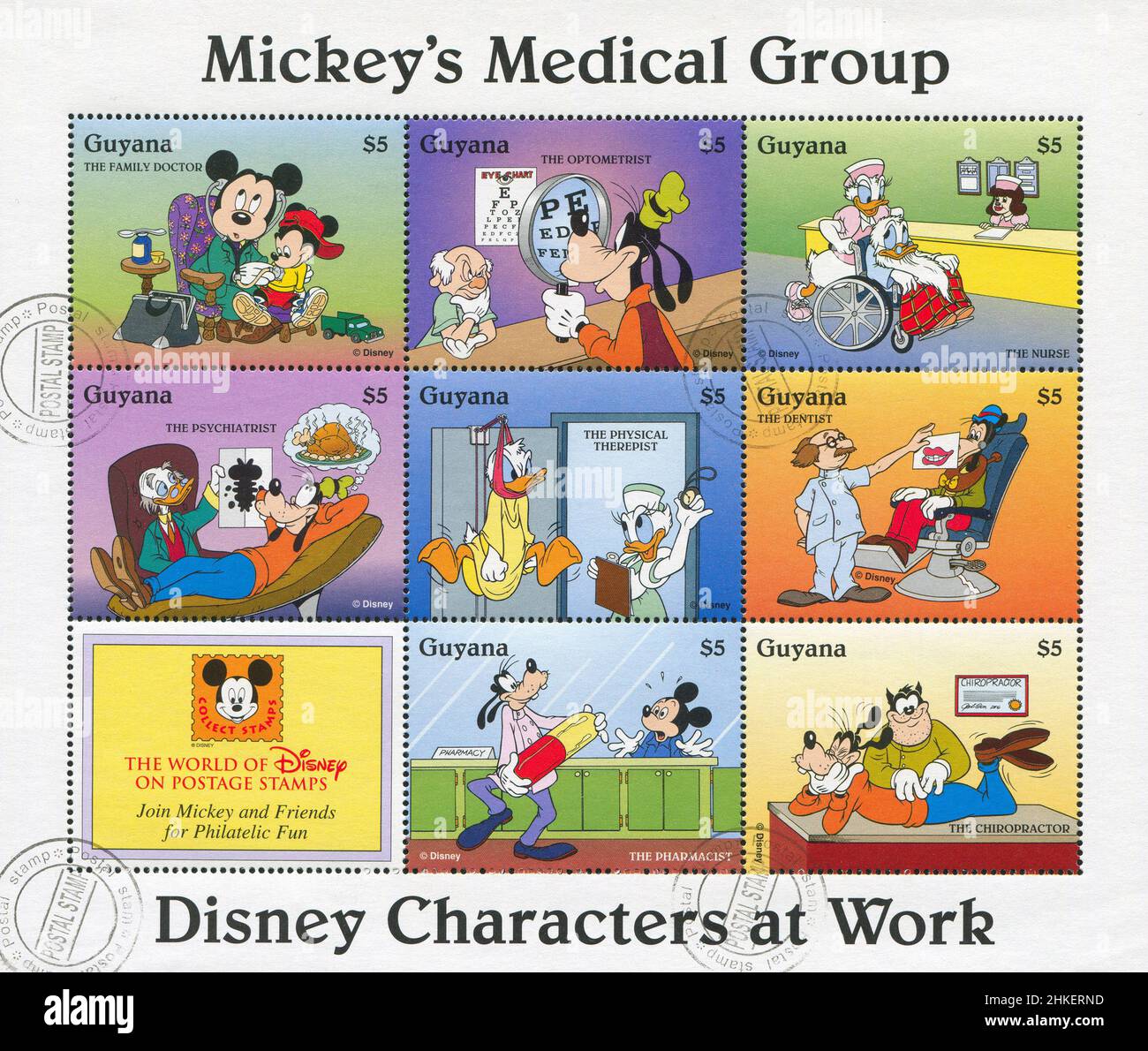 GUYANA - CIRCA 1995: stamp printed by Guyana, shows Walt Disney ...