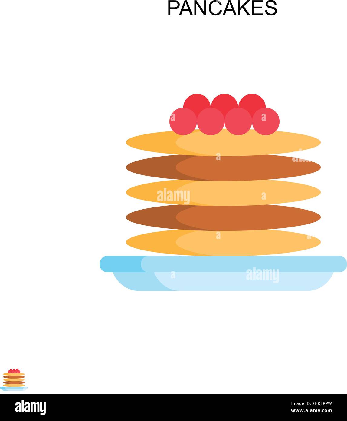 Pancakes Simple vector icon. Illustration symbol design template for ...