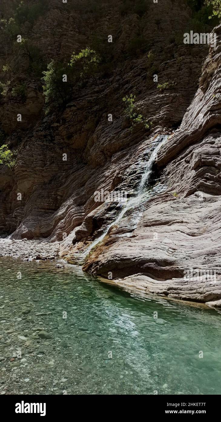 The Always raining canyon (Panta Vrehei) with waterfalls in Karpenissi ...