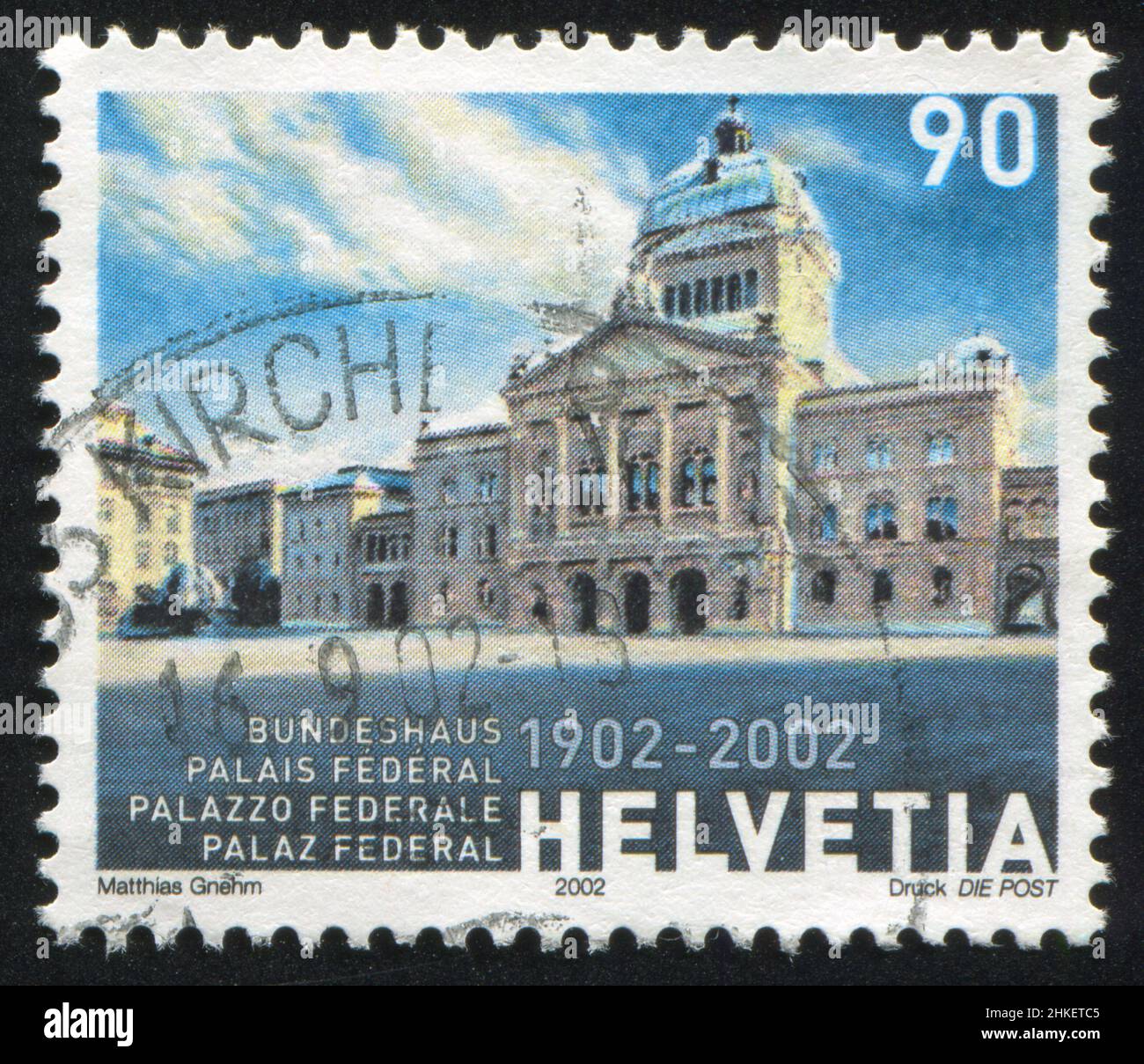 SWITZERLAND - CIRCA 2002: stamp printed by Switzerland, shows Federal ...