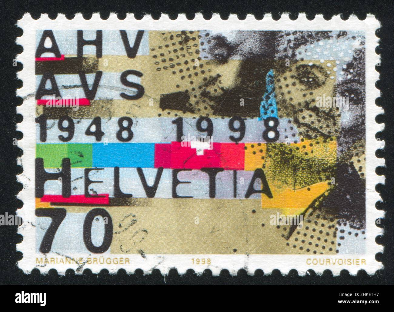 SWITZERLAND - CIRCA 1998: stamp printed by Switzerland, shows Photo of ...