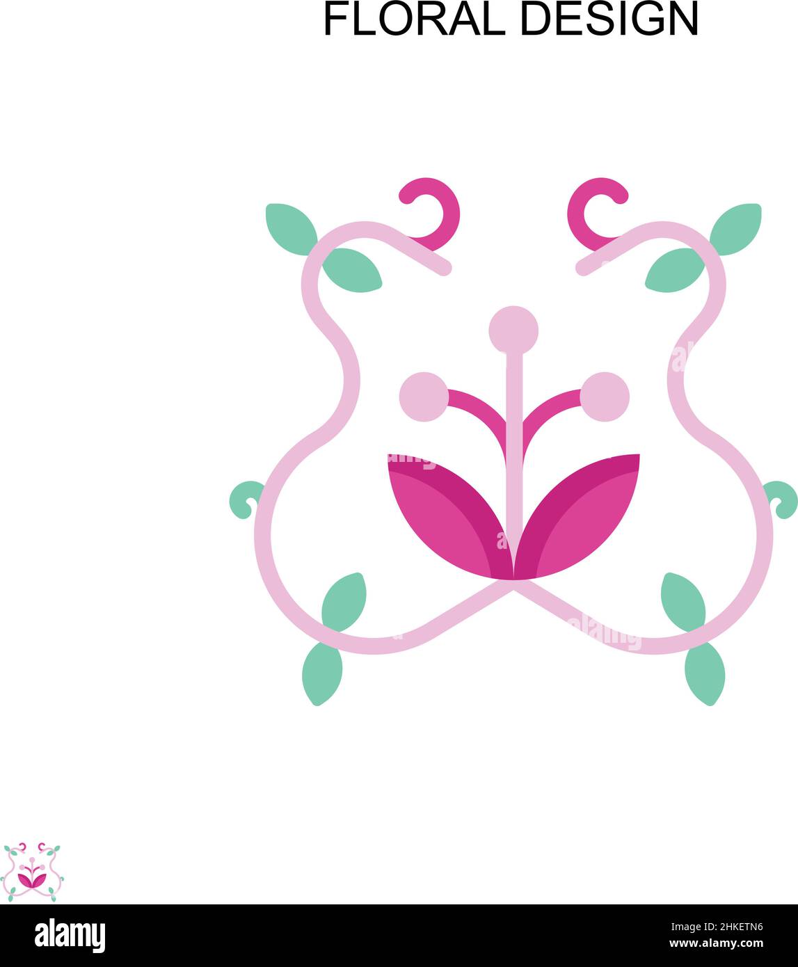 Floral design Simple vector icon. Illustration symbol design template ...