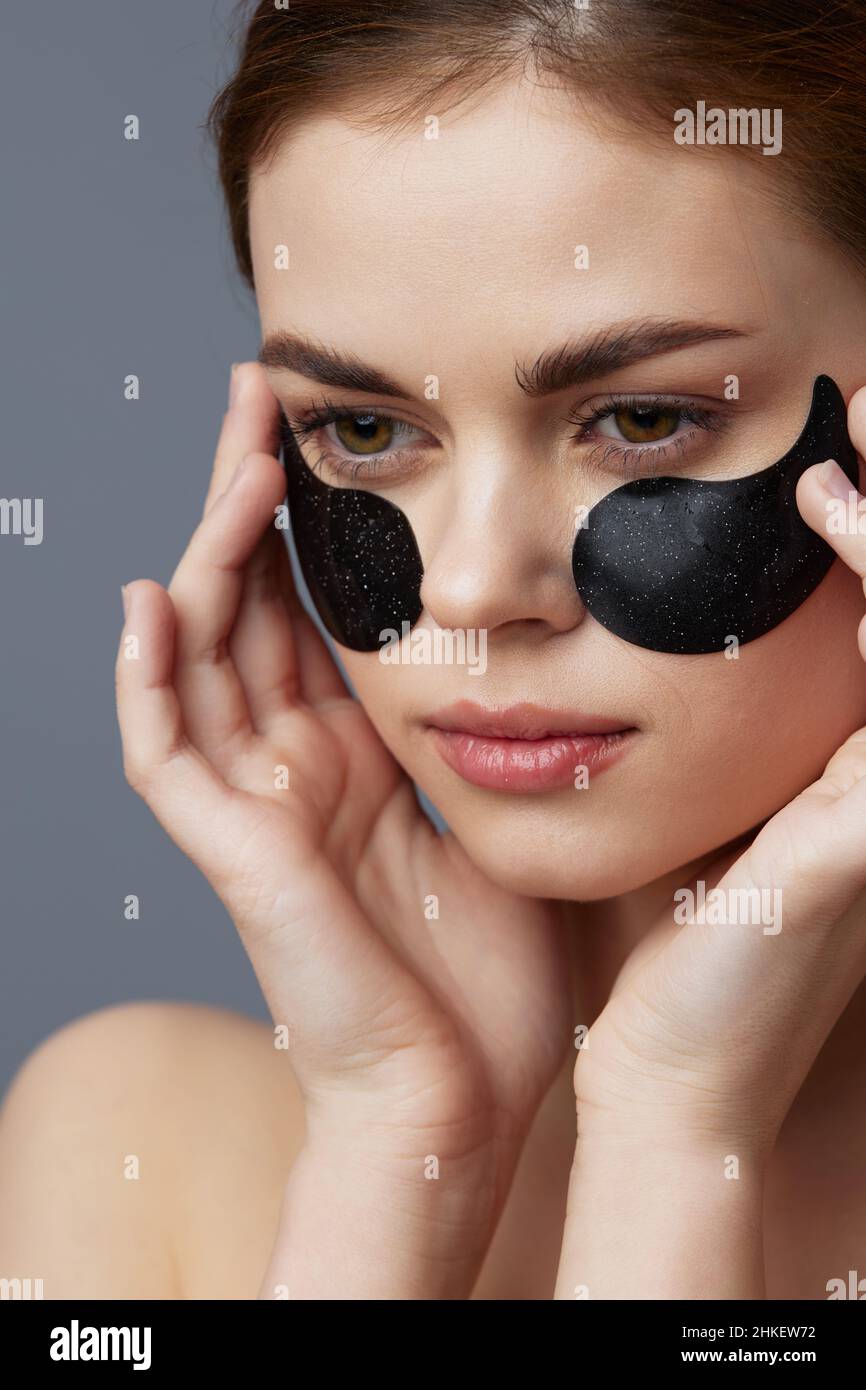 woman with patches on the face clean skin health rejuvenation Gray ...