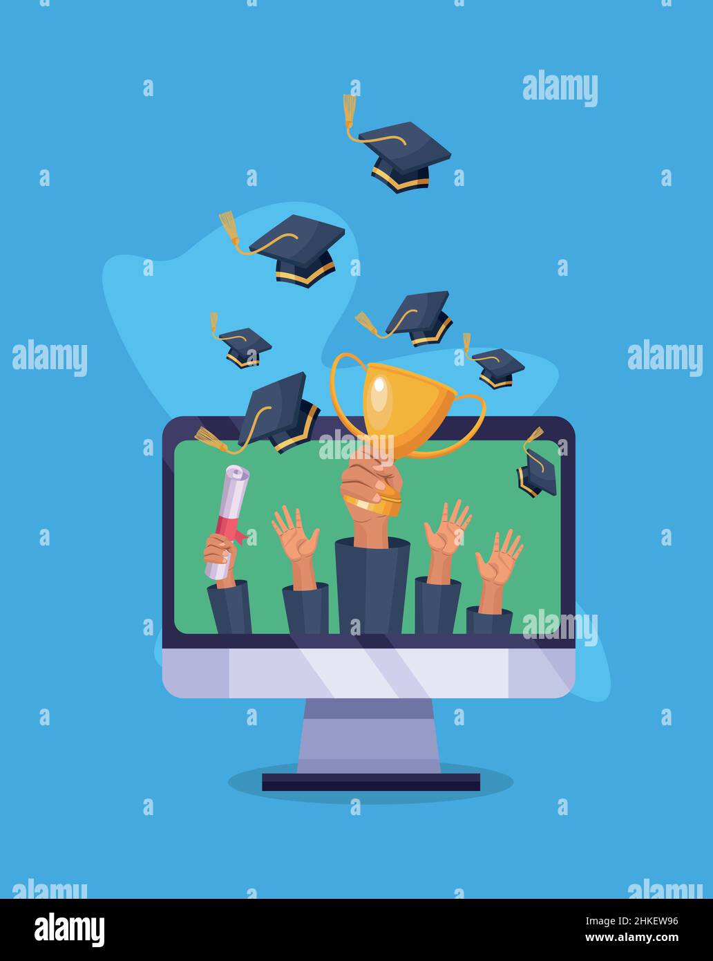 Online graduation graduates virtual party hi-res stock photography and ...