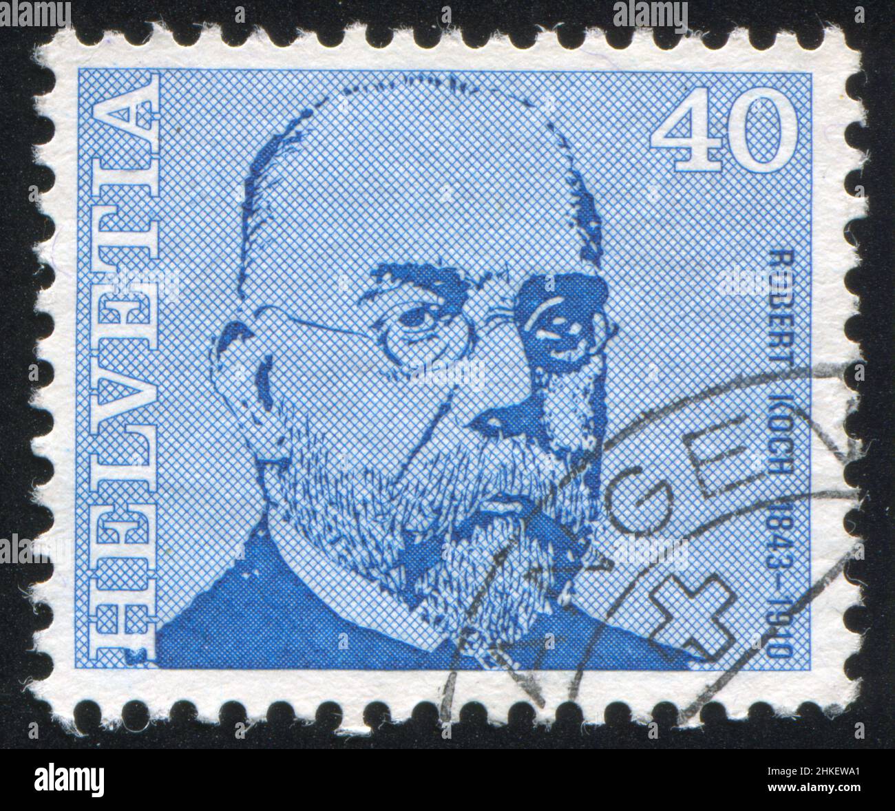 SWITZERLAND - CIRCA 1971: stamp printed by Switzerland, shows Robert ...