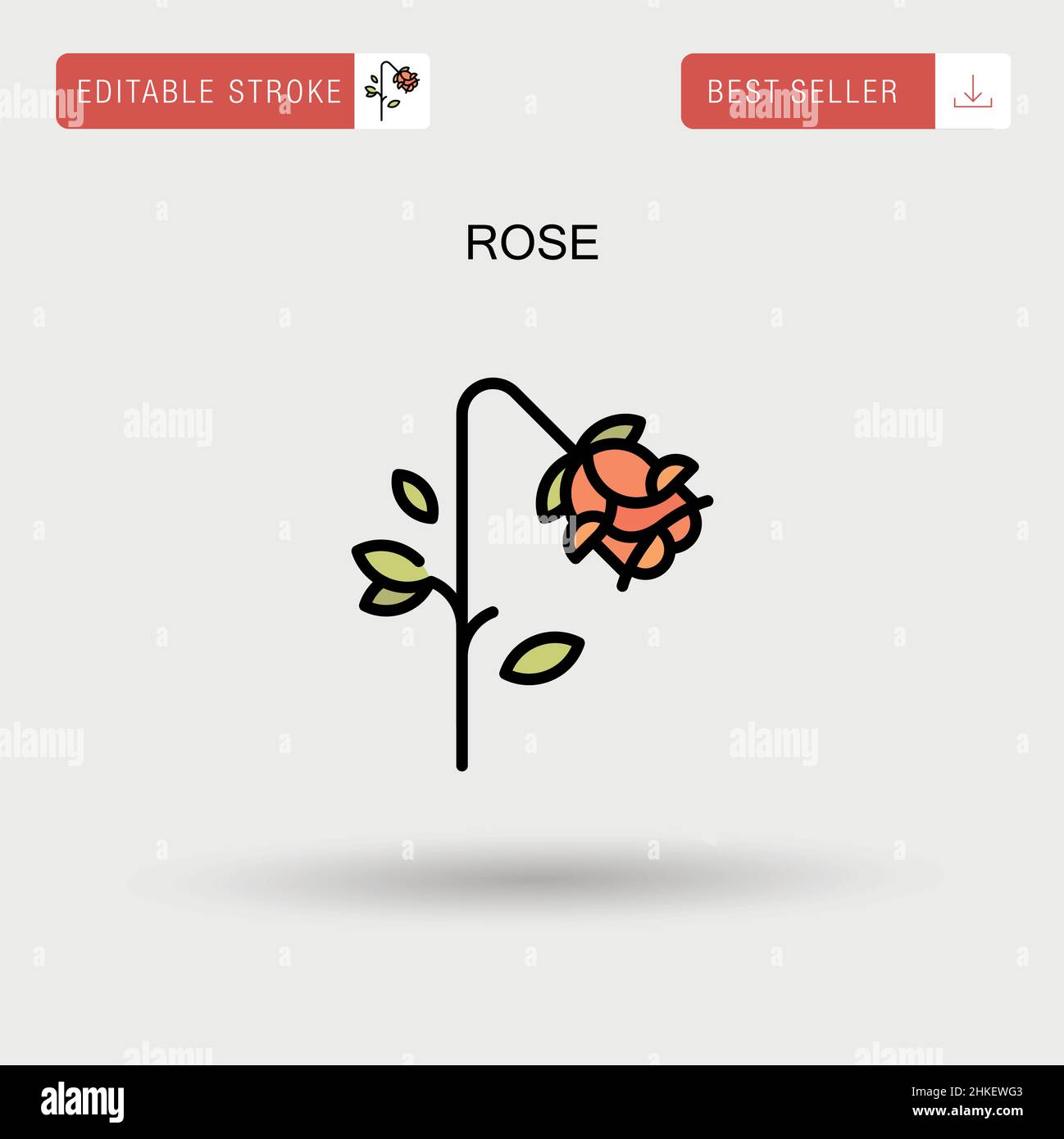 Rose Simple vector icon Stock Vector Image & Art - Alamy