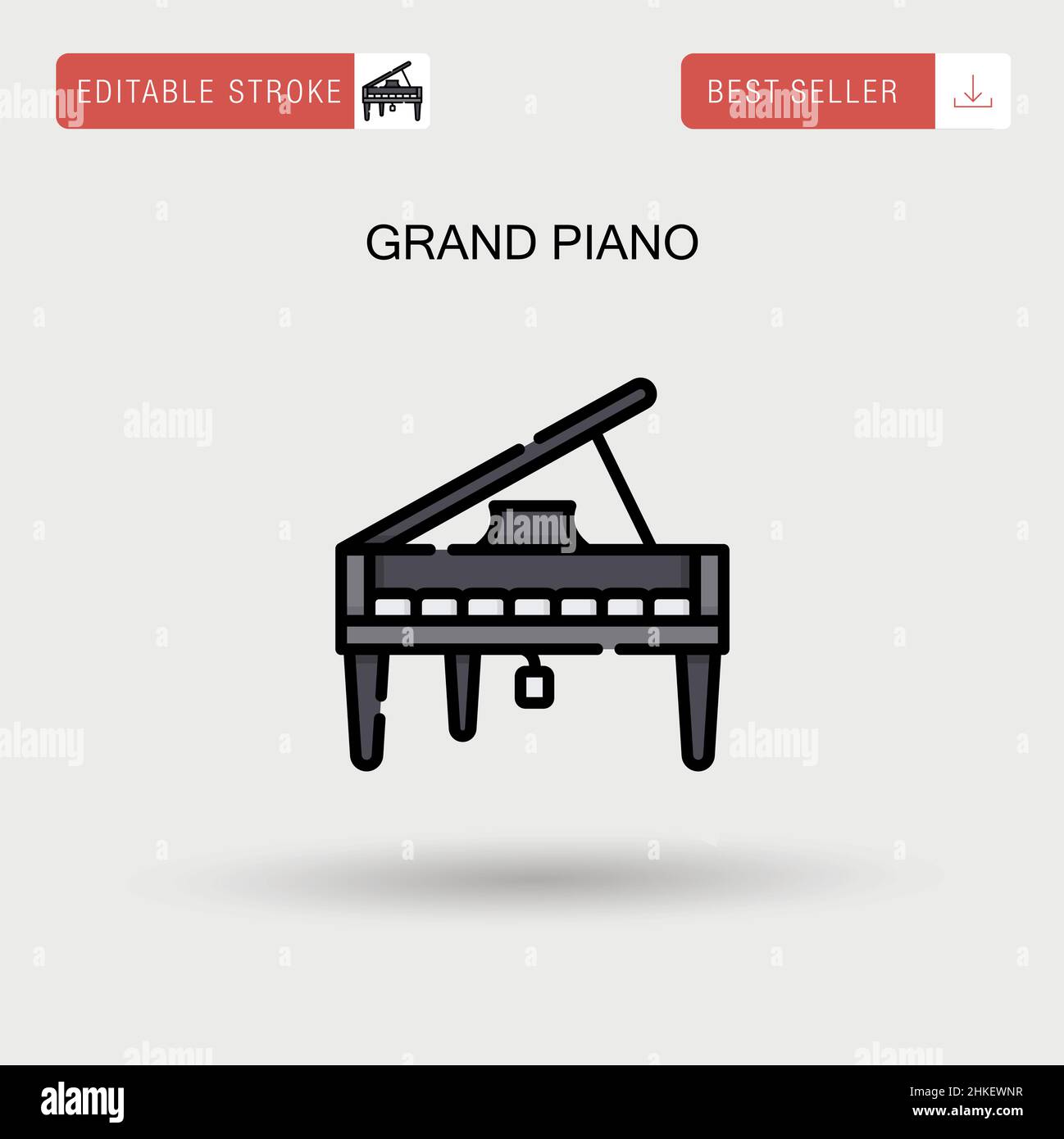 Grand piano Simple vector icon Stock Vector Image & Art - Alamy