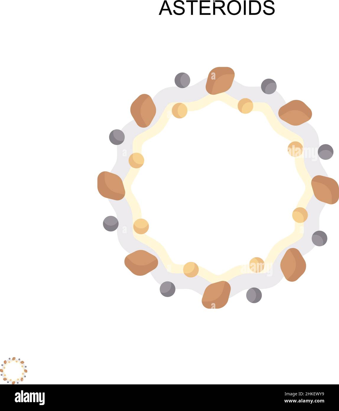 Asteroids Simple vector icon. Illustration symbol design template for ...