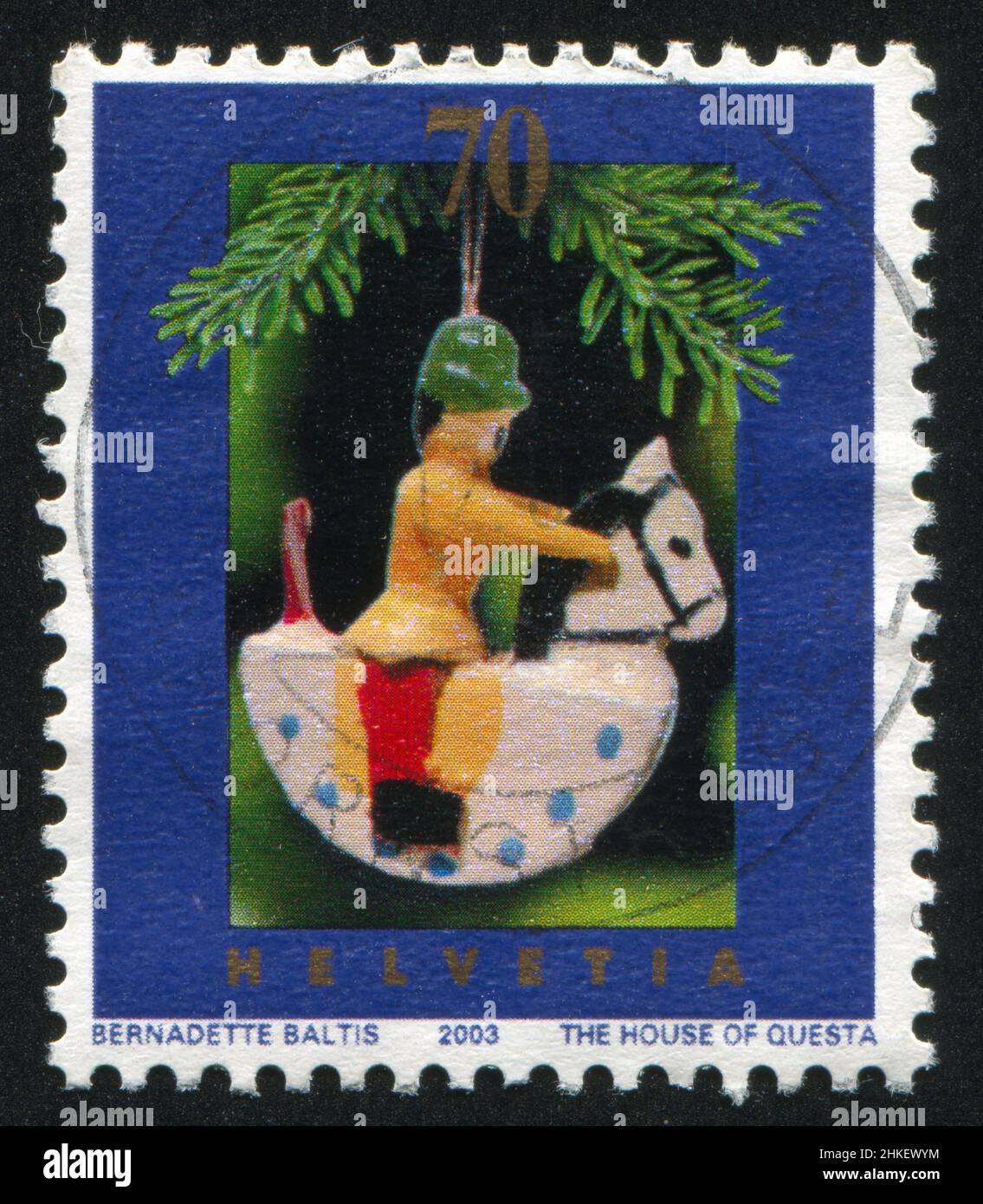 SWITZERLAND - CIRCA 2003: stamp printed by Switzerland, shows Christmas ...