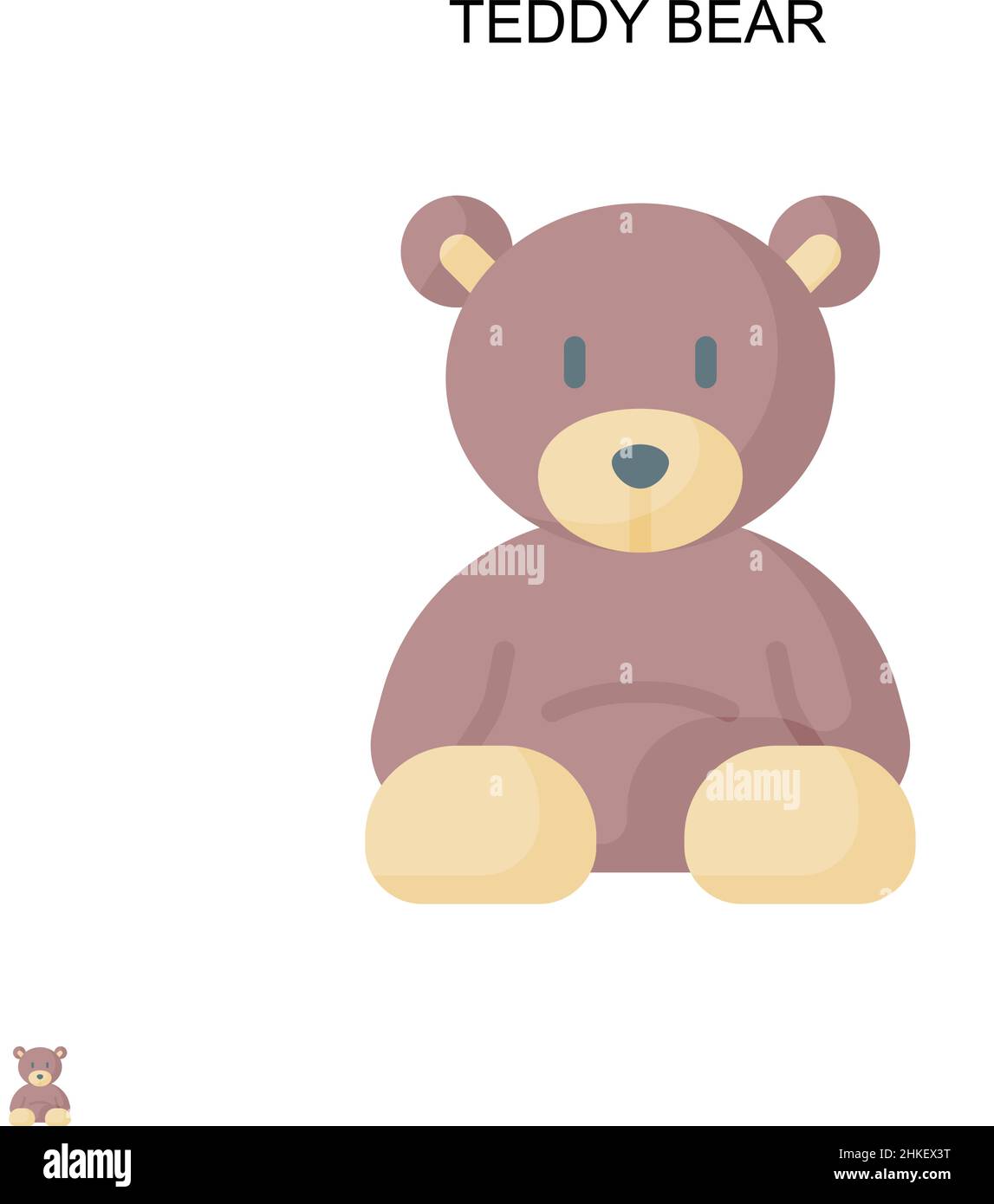 Teddy bear Simple vector icon. Illustration symbol design template for ...