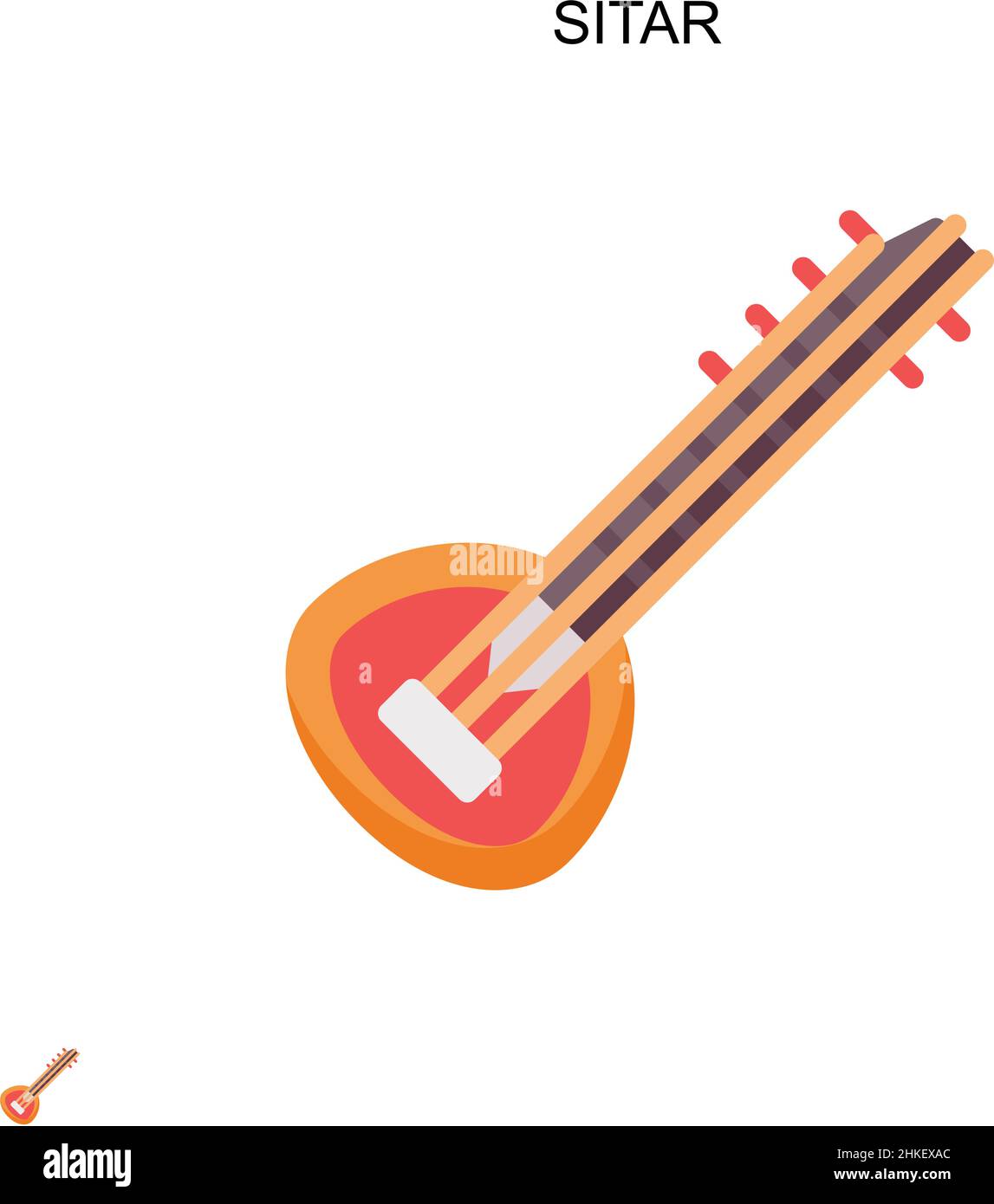 Sitar Simple vector icon. Illustration symbol design template for web ...