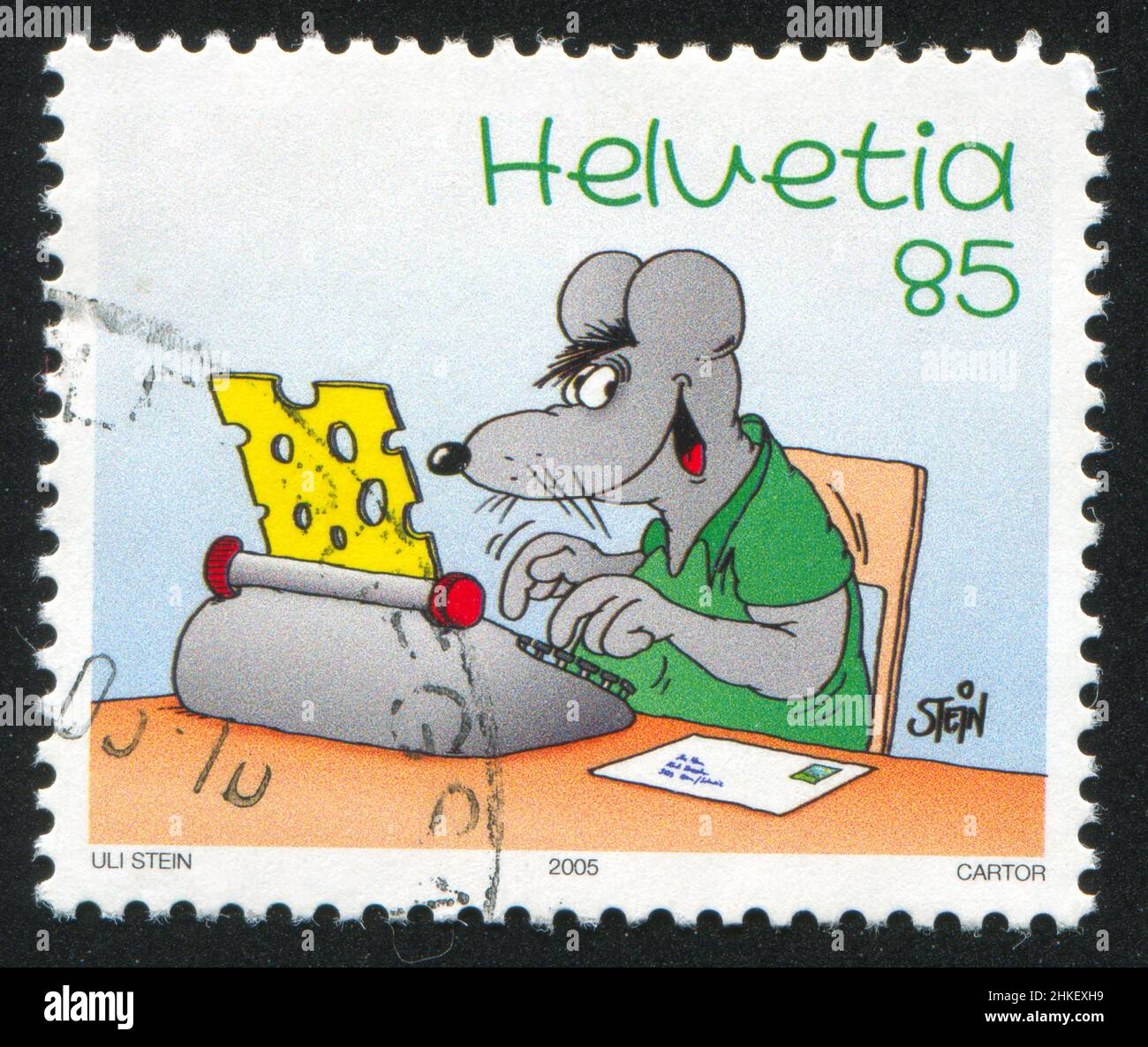 SWITZERLAND - CIRCA 2005: stamp printed by Switzerland, shows Mouse ...