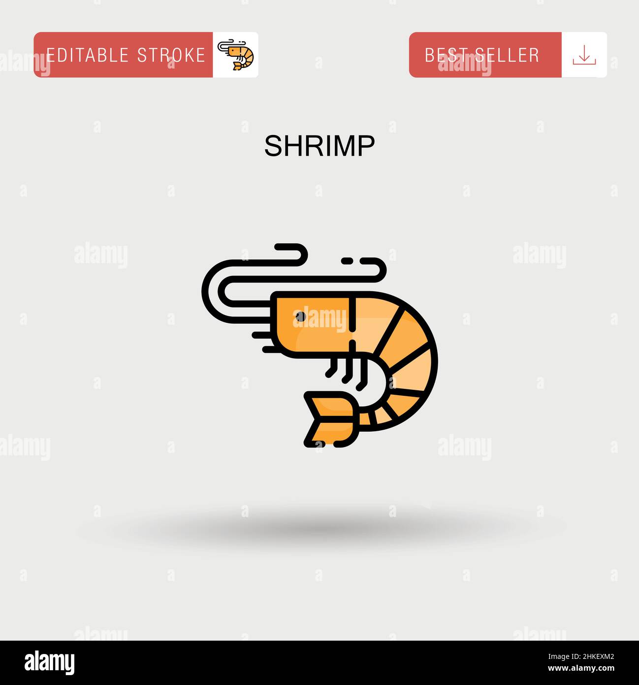 Shrimp Simple vector icon Stock Vector Image & Art - Alamy